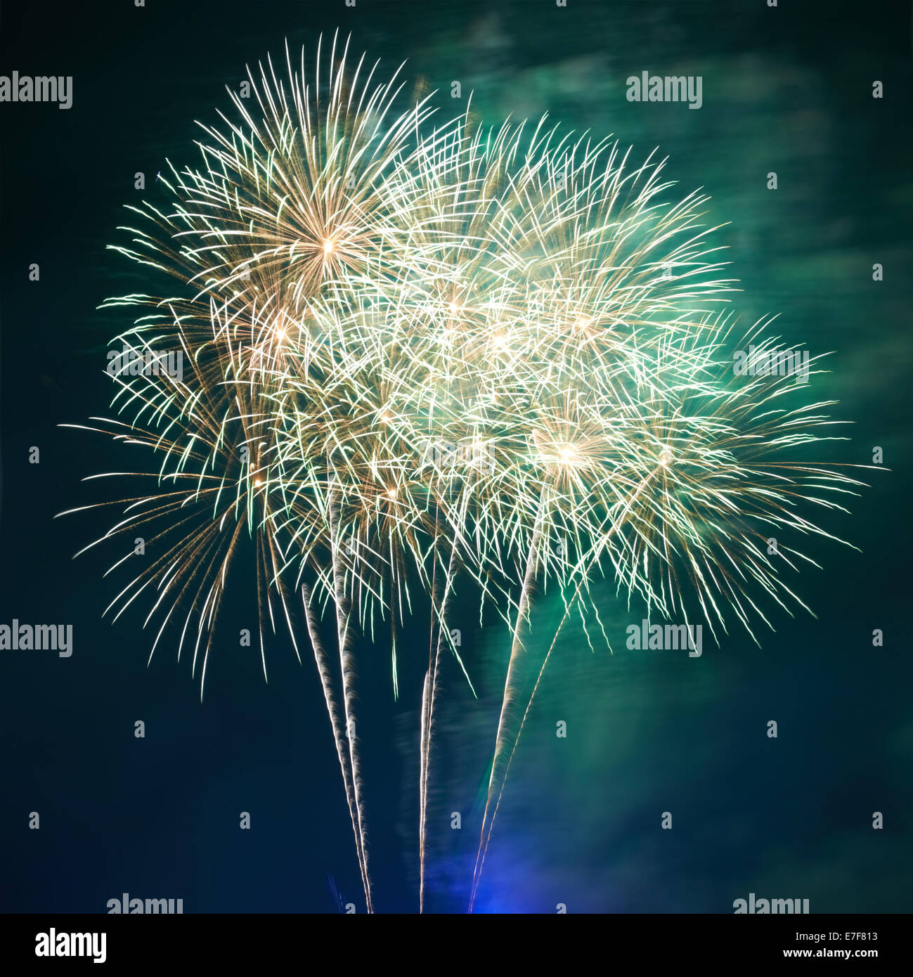 Red colorful fireworks on the black sky background Stock Photo - Alamy