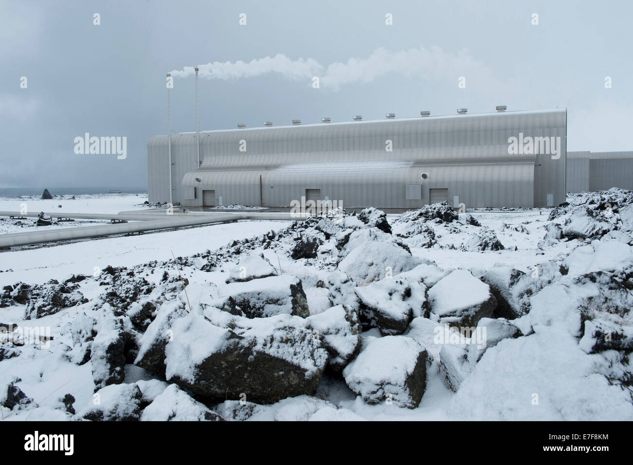 Power plant in snowy landscape Stock Photo - Alamy