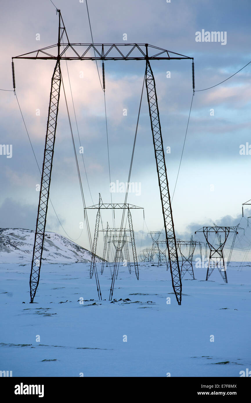 Power lines landscape hi-res stock photography and images - Alamy