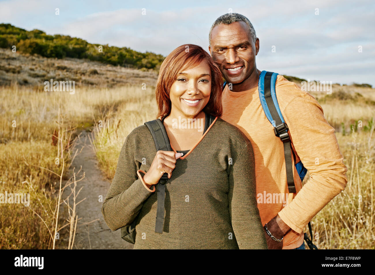 African american couple hiking hi-res stock photography and images - Alamy