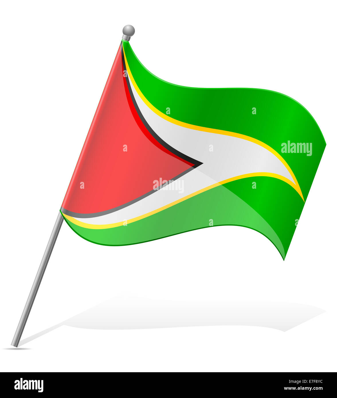 flag of Guyana illustration isolated on white background Stock Photo - Alamy