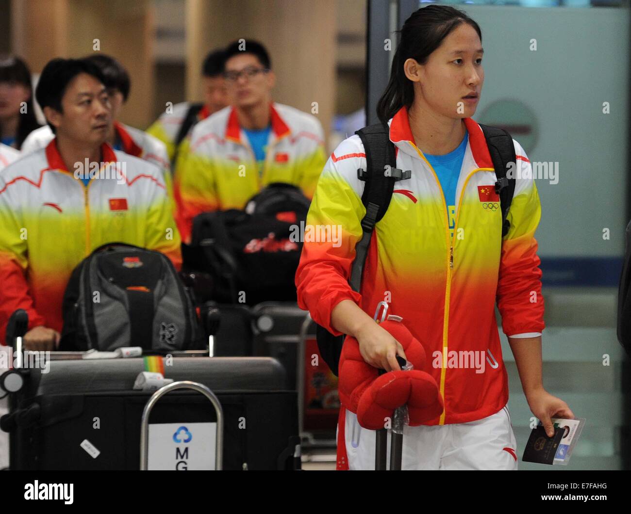 Incheon, South Korea. 16th Sep, 2014. Chinese swimming athlete Liu Zige ...