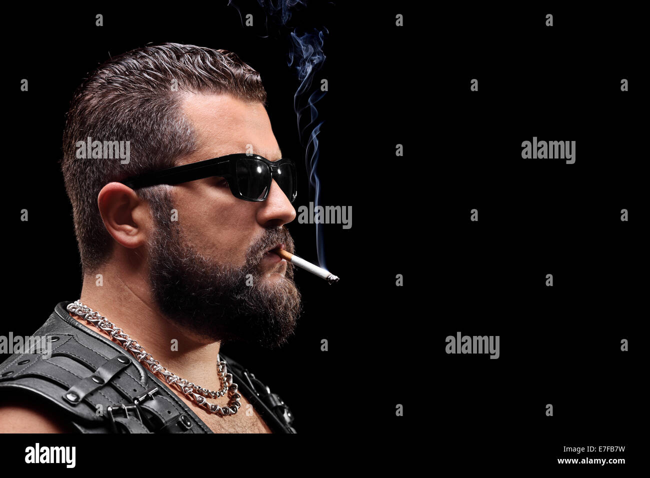 Biker smoking hi-res stock photography and images - Alamy