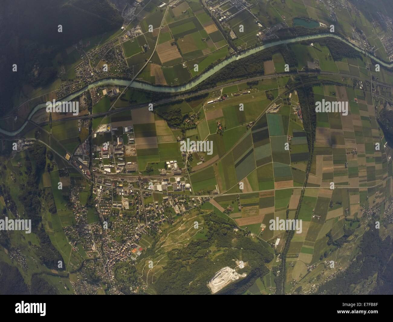 Aerial View - Bex, Switzerland - 1500m Stock Photo - Alamy