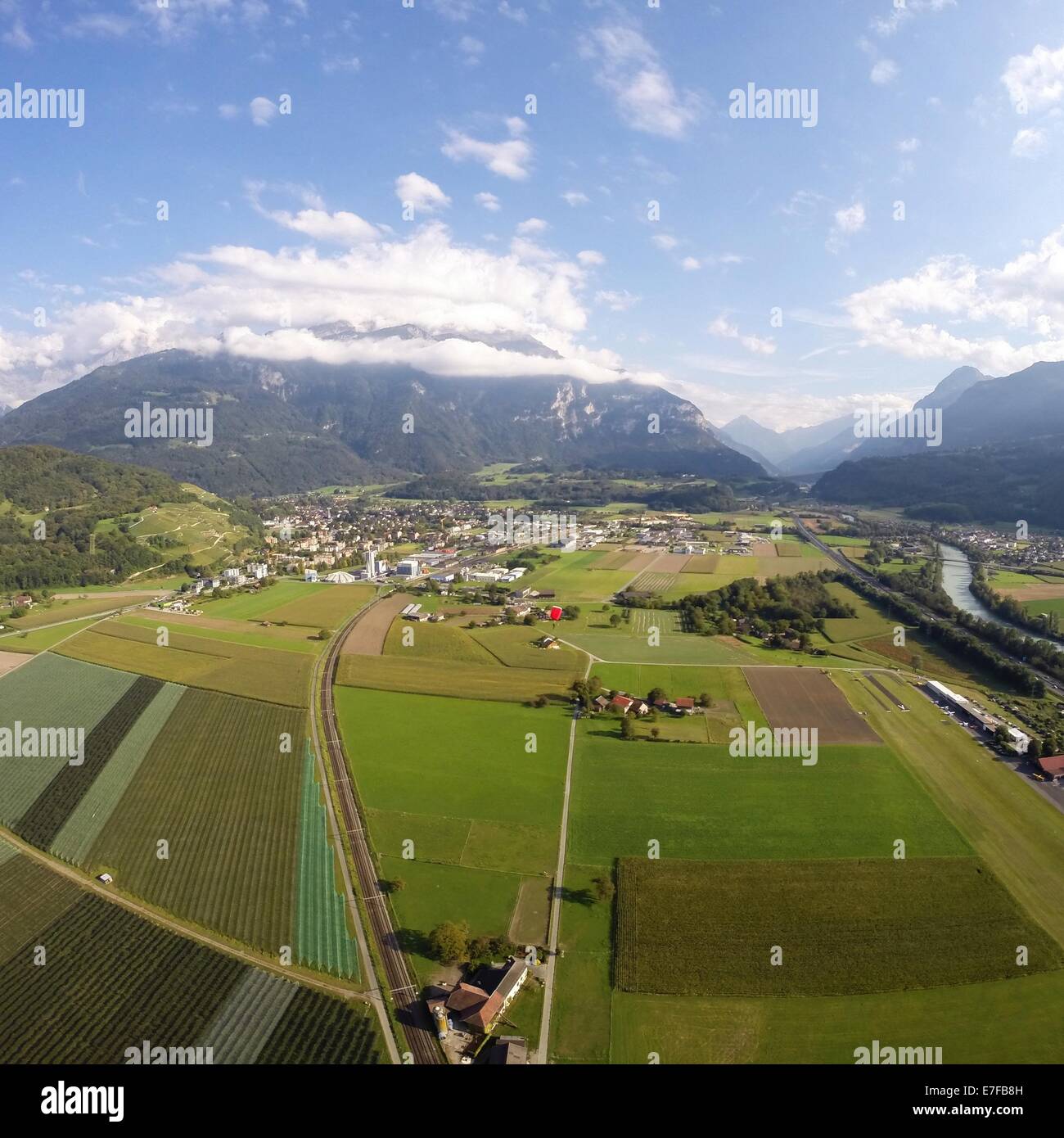 Aerial View - Bex, Switzerland - 250m Stock Photo - Alamy