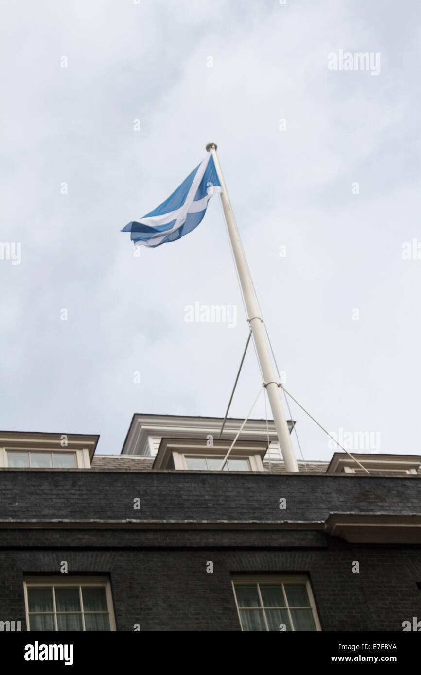 Westminster London, UK. 16th September, 2014. The Saltire Scottish flag ...