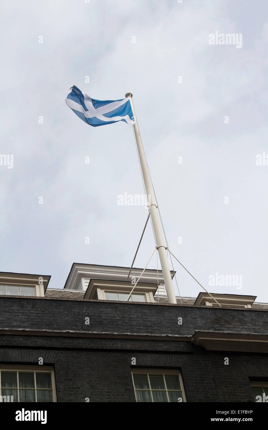 Westminster London, UK. 16th September, 2014. The Saltire Scottish flag ...