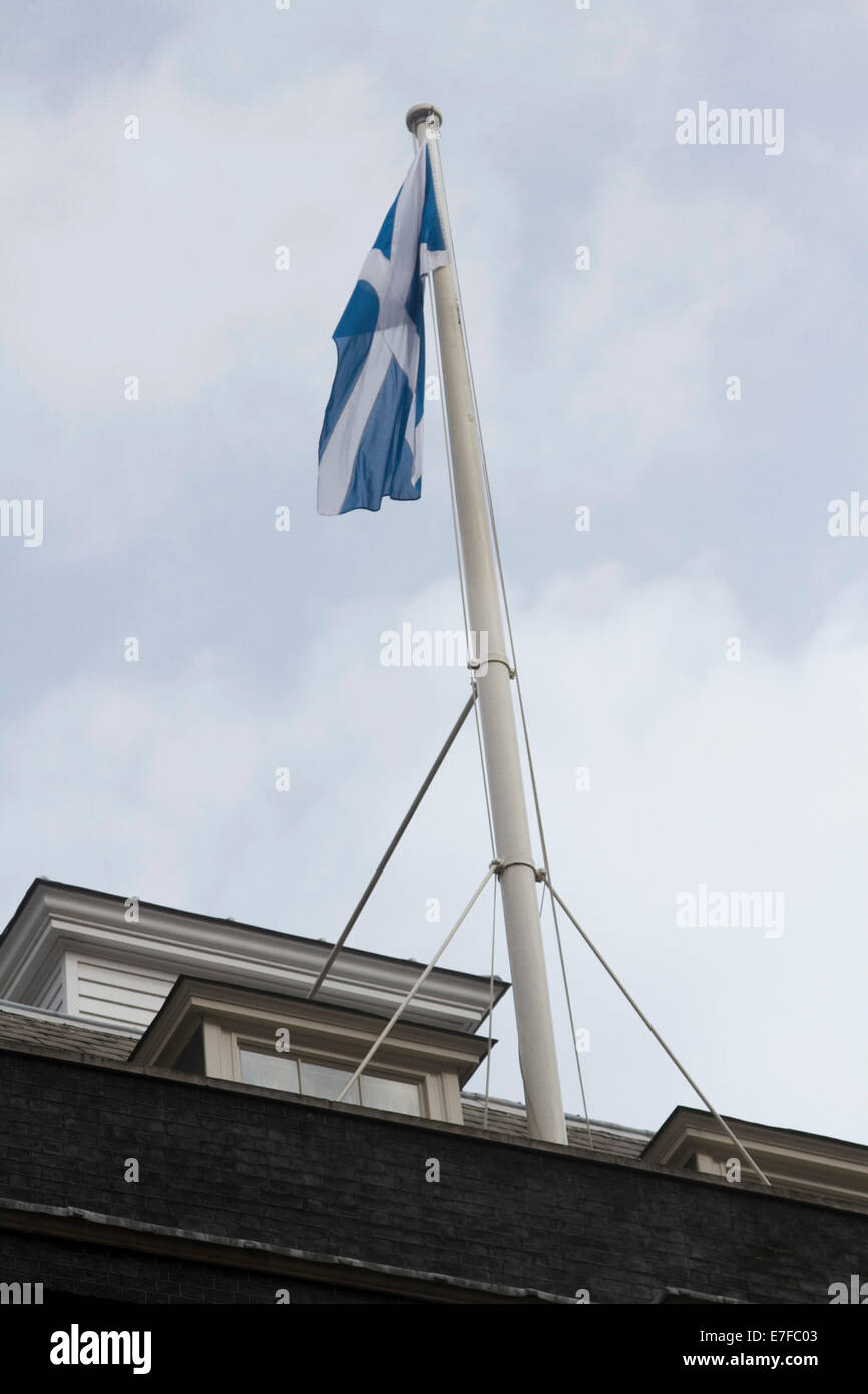 Westminster London, UK. 16th September, 2014. The Saltire Scottish flag ...