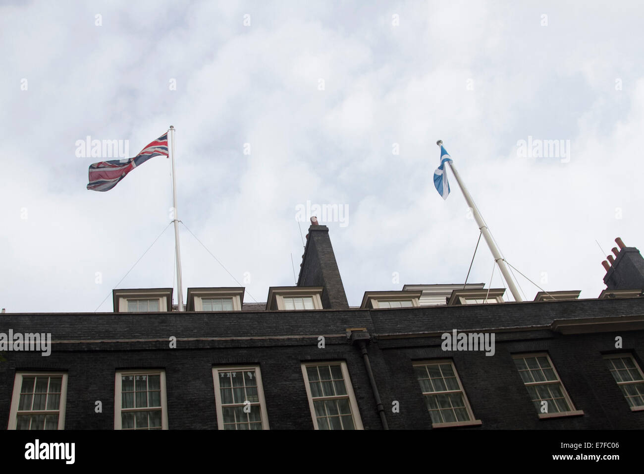 Westminster London, UK. 16th September, 2014. The Saltire Scottish flag ...
