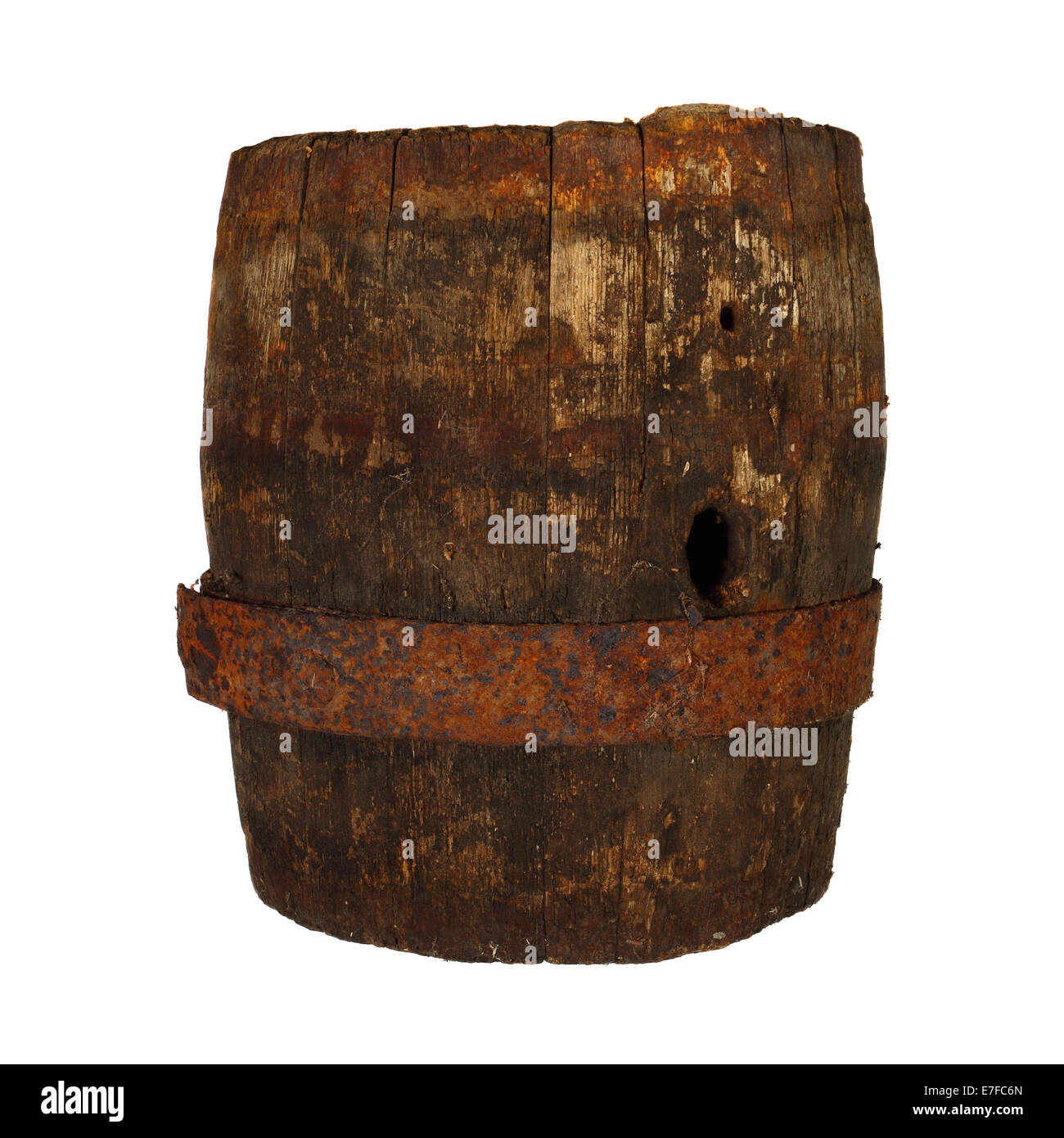 Old barrel isolated on white background Stock Photo - Alamy