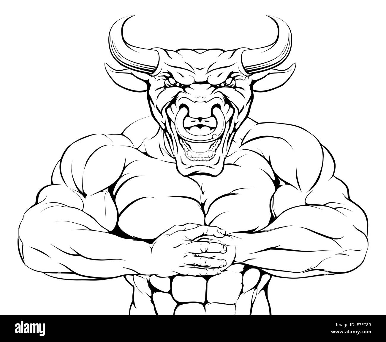 Aggressive muscular bull sports character hi-res stock photography and ...