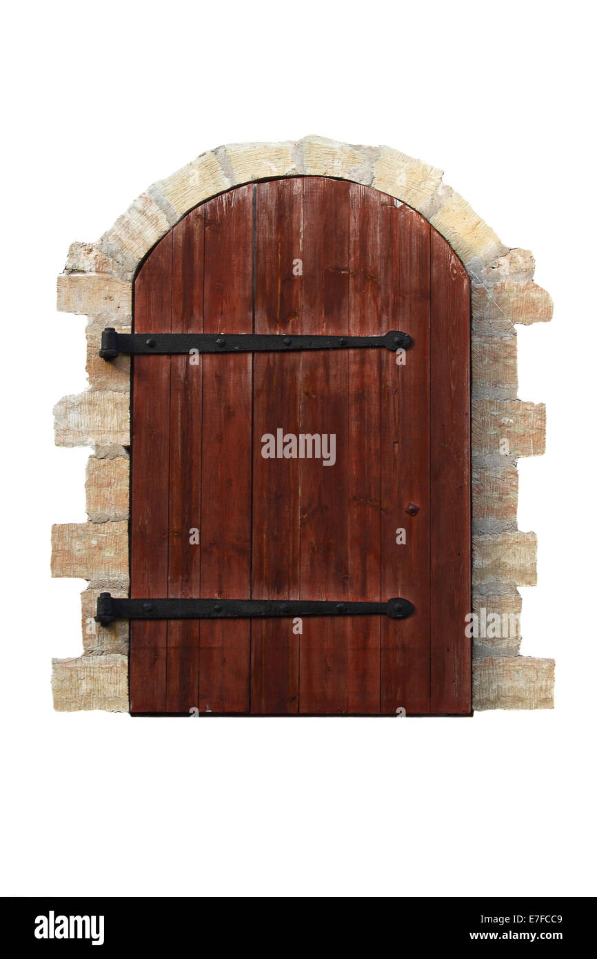 Wooden door old metal Cut Out Stock Images & Pictures - Alamy