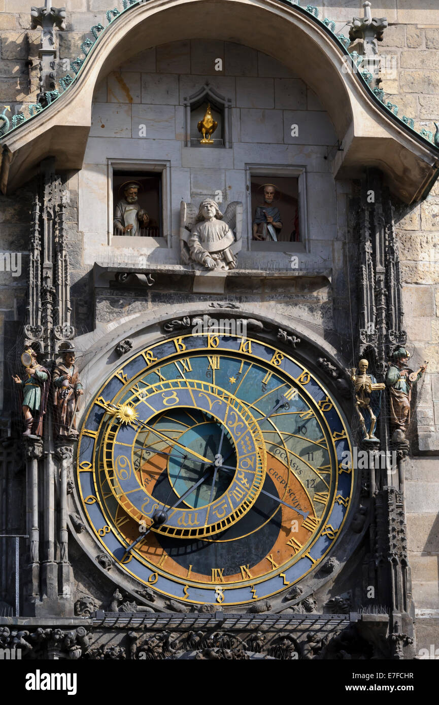 The famous medieval Astronomical Clock with the Apostles showing in the ...