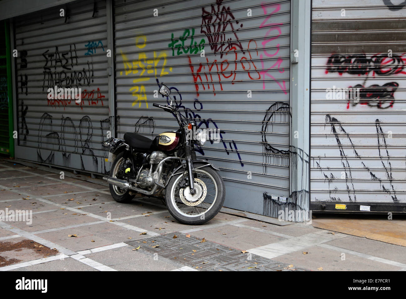 Shop front covered by graffiti hi-res stock photography and images - Alamy