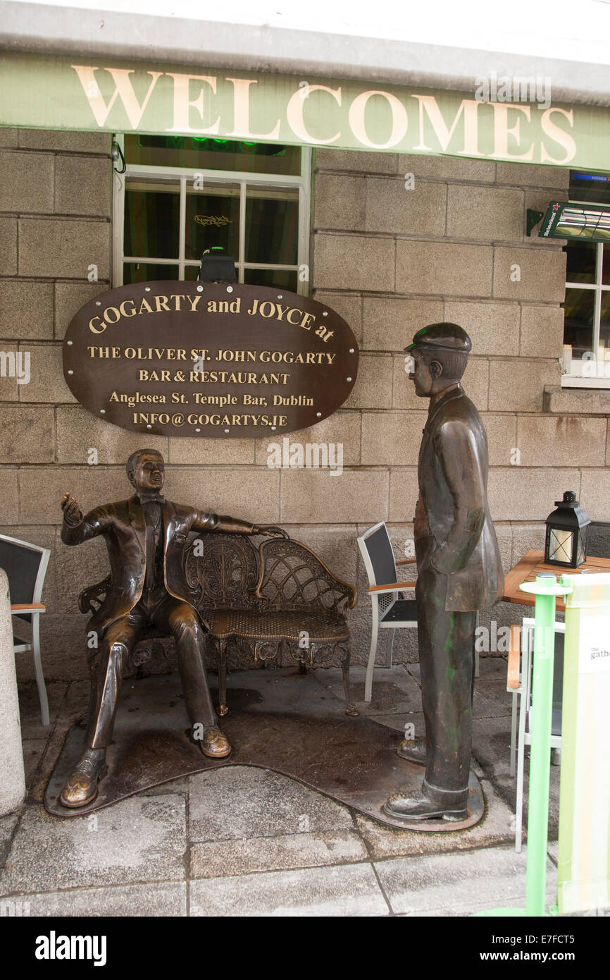 Gogarty and Joyce Sculpture at the Oliver Street John Gogarty Bar and ...