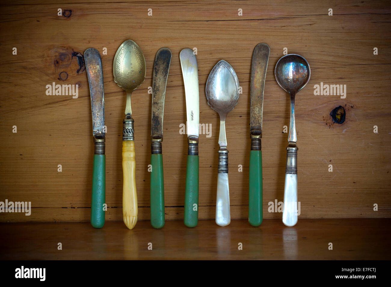 A collection of old cutlery Stock Photo - Alamy