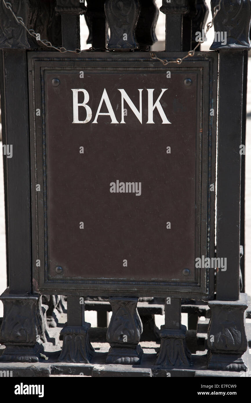 Bank Sign in Urban Setting Stock Photo - Alamy