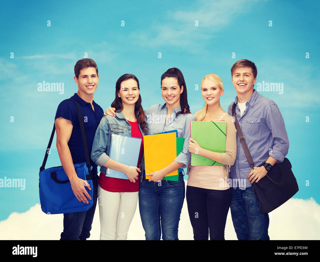 group of smiling students standing Stock Photo - Alamy