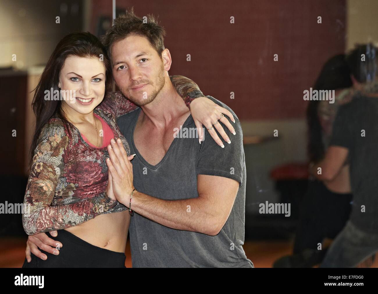 Actor Dirk Moritz practicing together with professional dancer Katja ...