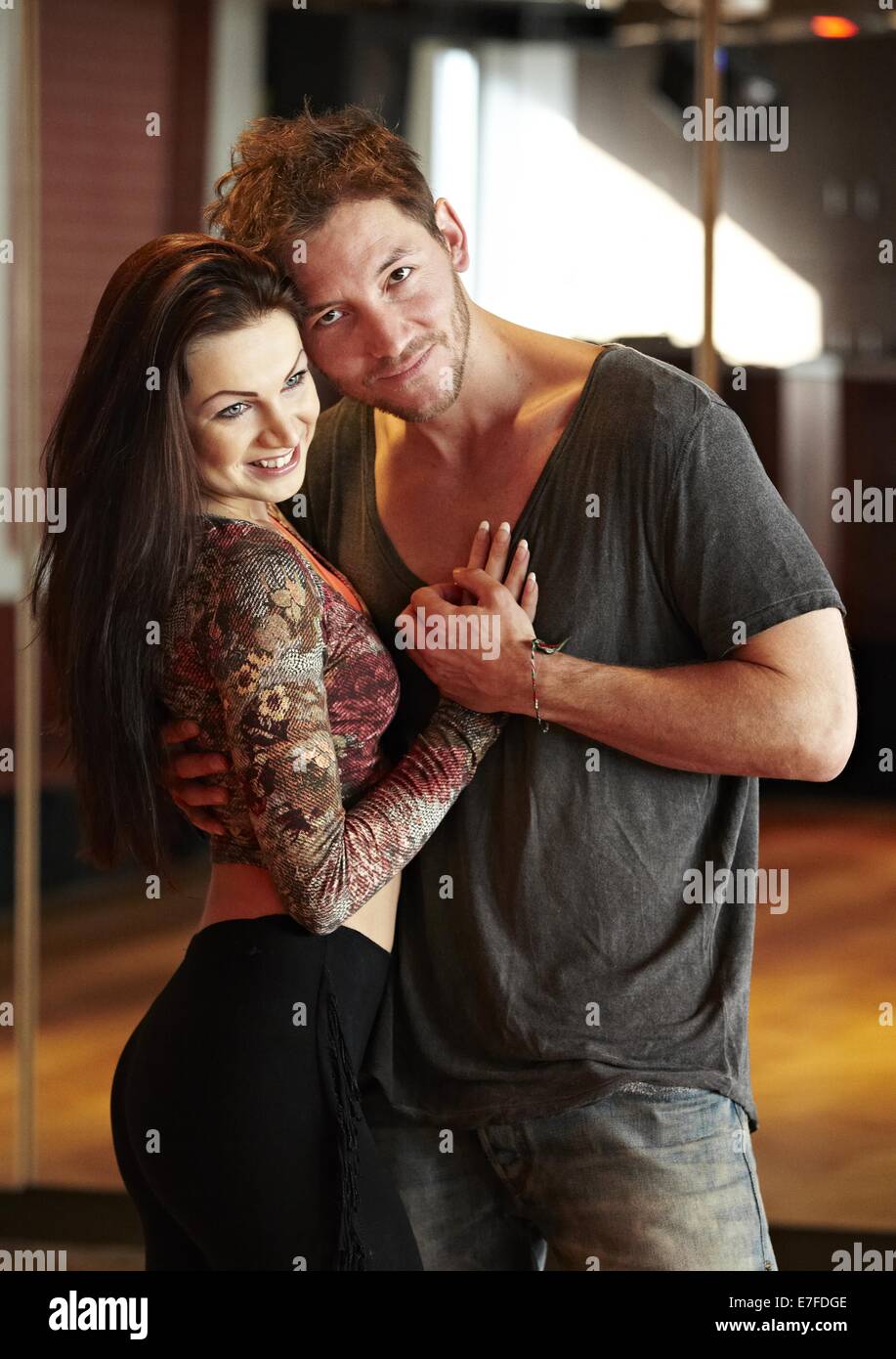 Actor Dirk Moritz practicing together with professional dancer Katja ...