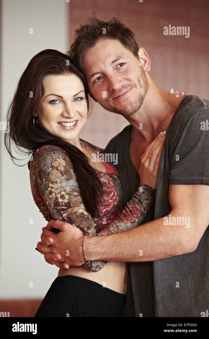 Actor Dirk Moritz practicing together with professional dancer Katja ...