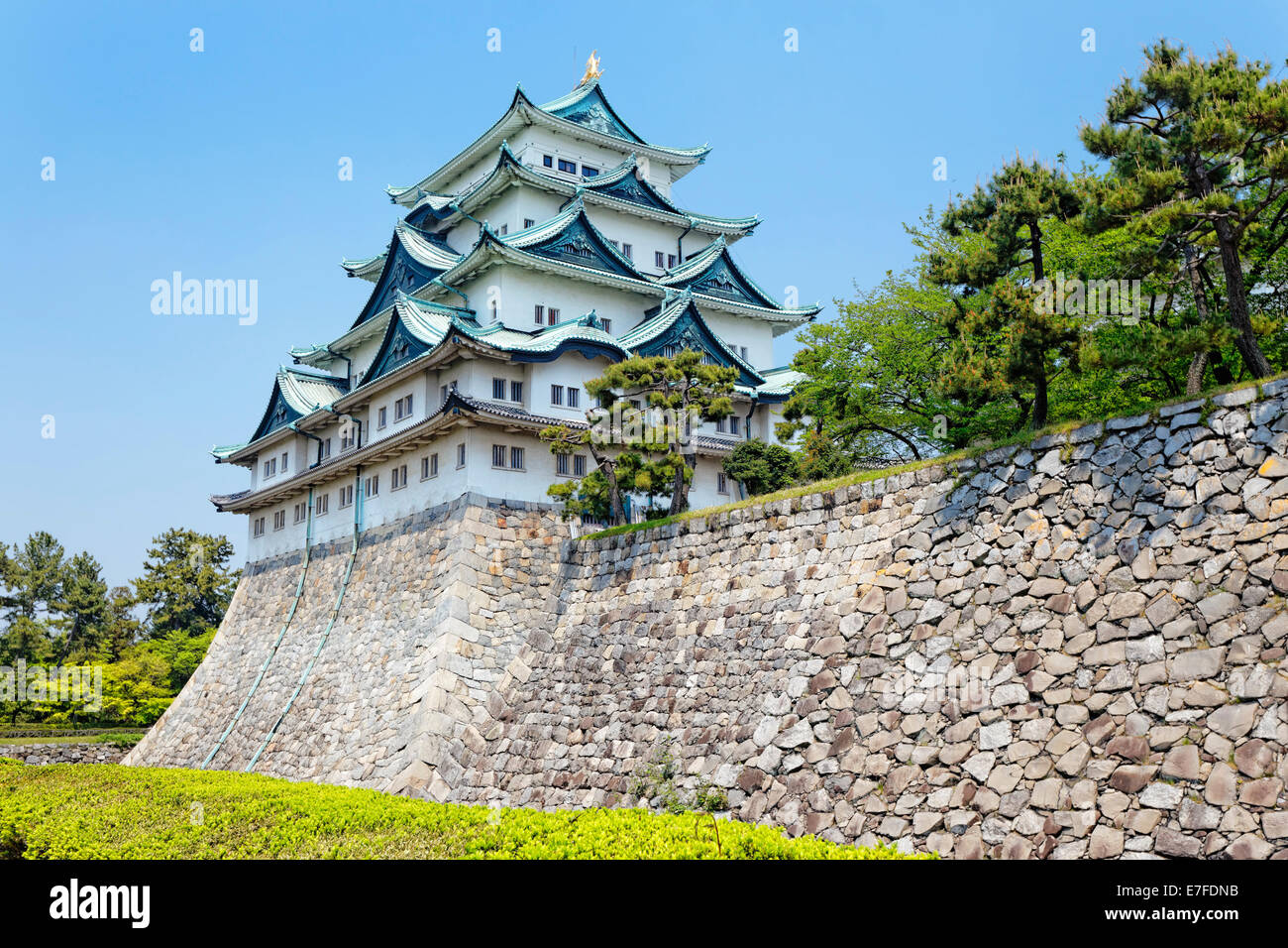 Nagoya castle atop with golden tiger fish head pair called "King Cha ...