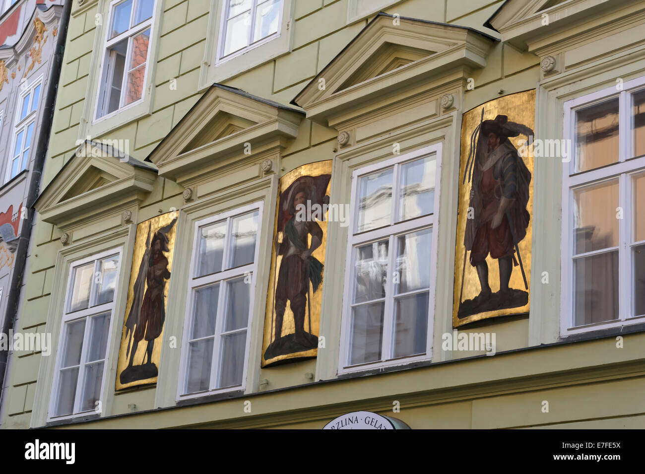 The Three Standard-Bearers on the exterior wall of a building in the ...