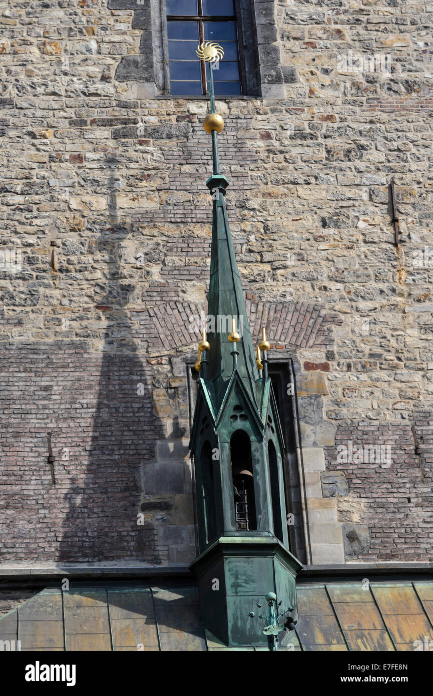 A small wooden spire on the rooftop of the Old Town Hall in the City of ...