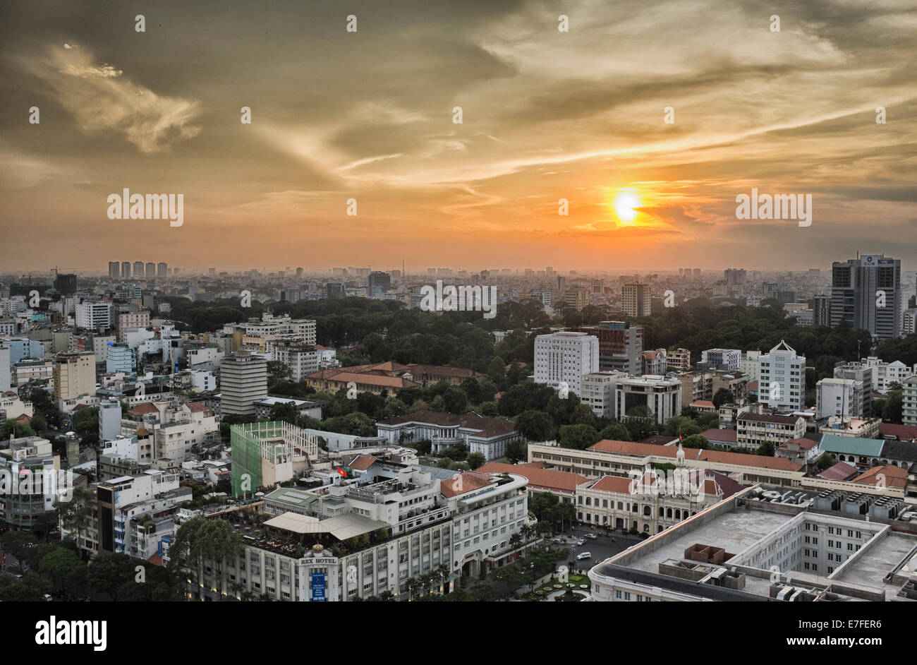 Ho Chi Minh City Sunset Ariel View Stock Photo - Alamy