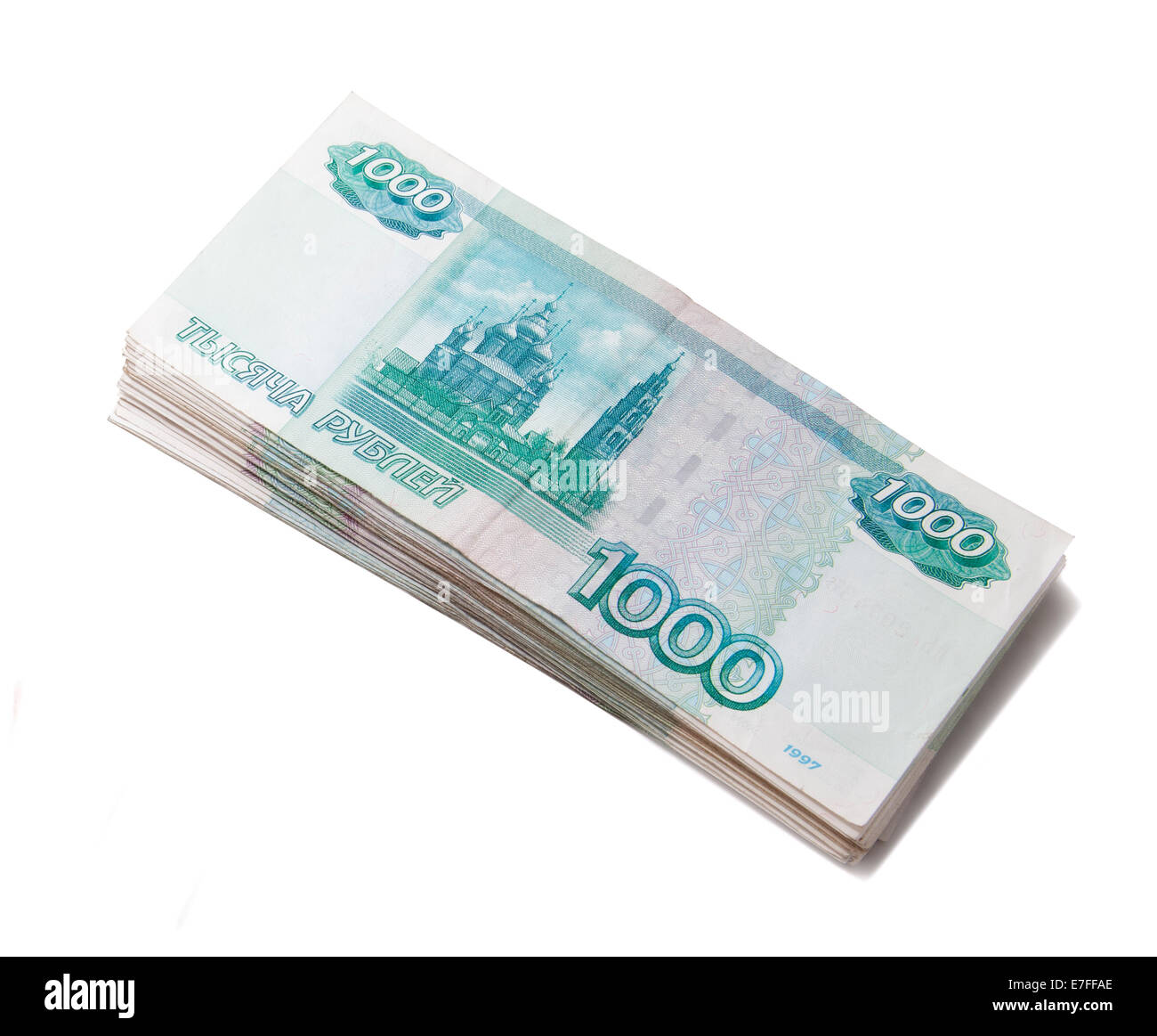 Sheaf of one thousand russian roubles bank notes Stock Photo - Alamy