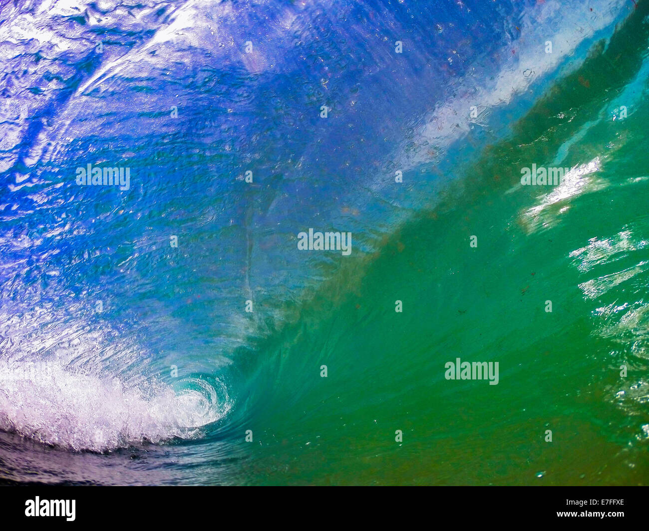 Inside the barrel of a wave Stock Photo - Alamy