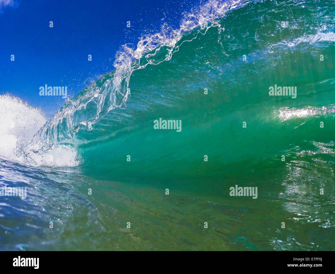 Inside the barrel of a wave Stock Photo - Alamy