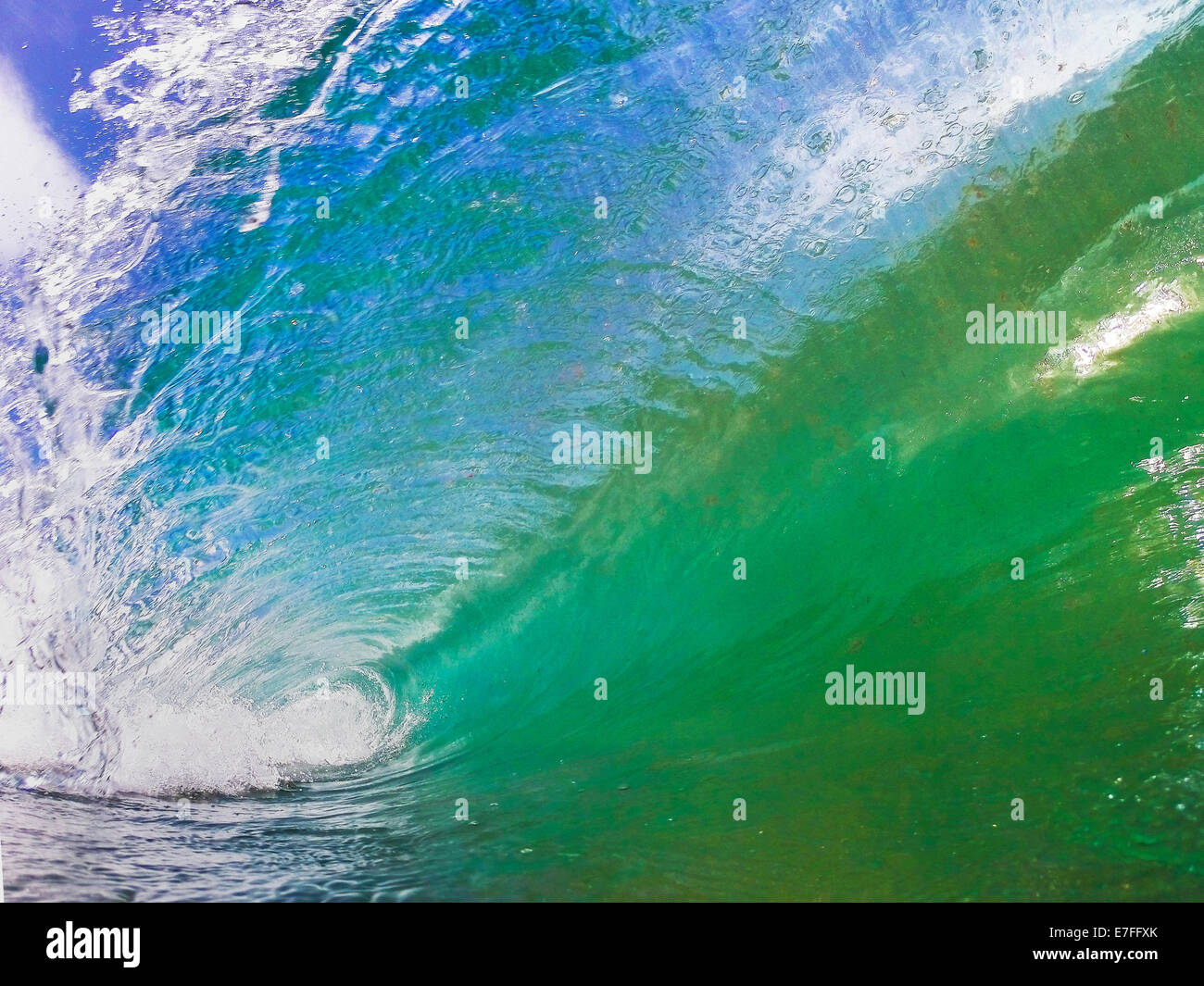 Inside the barrel of a wave Stock Photo - Alamy