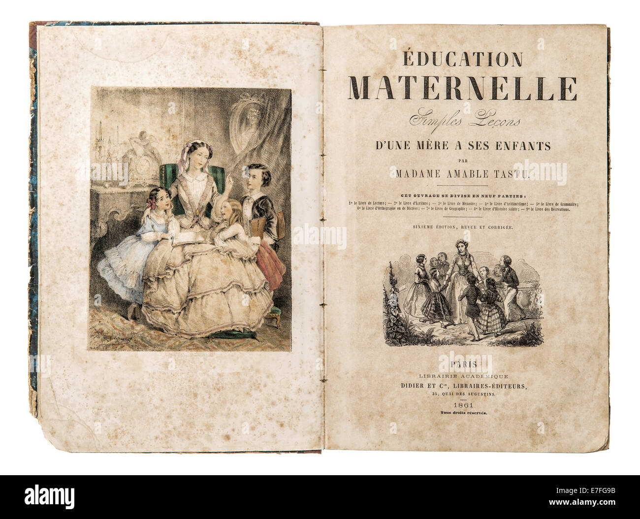 antique french education book for little children from 1861. vintage ...