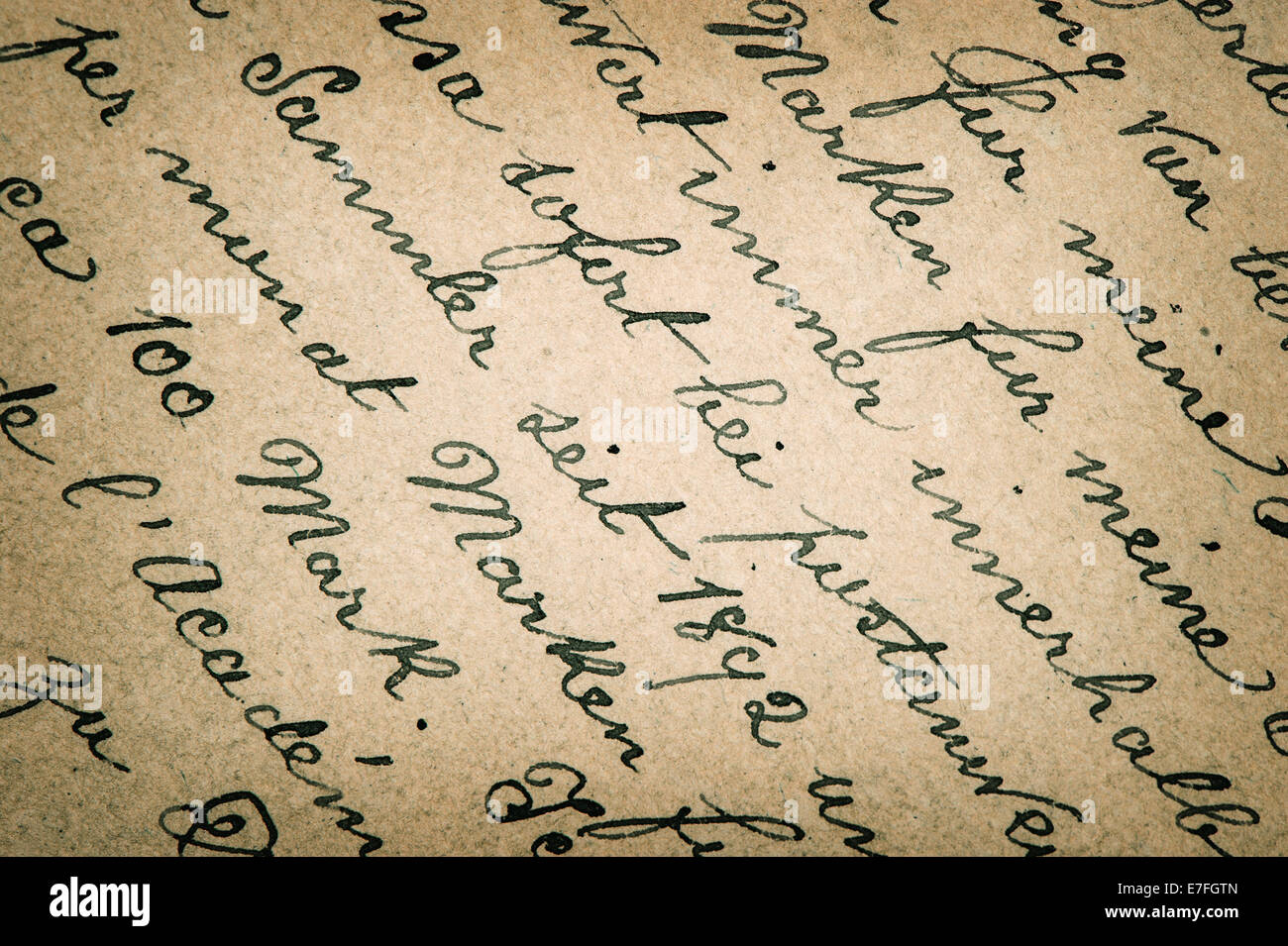 old handwritten text in german language from ca. 1896. grunge vintage ...