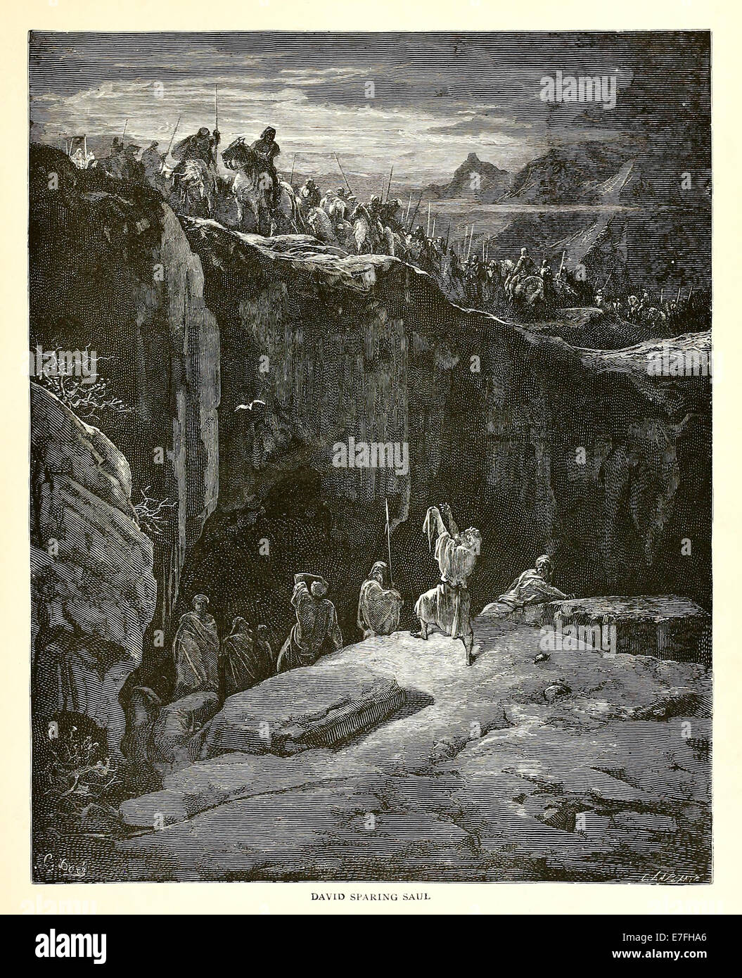 ‘David Sparing Saul’ 1880 illustration by French artist Paul Gustave ...