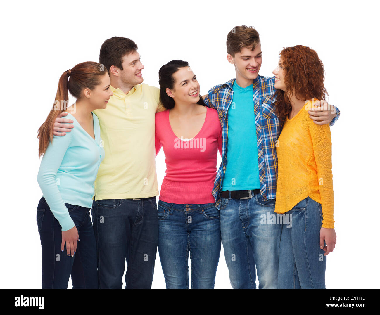 group of smiling teenagers Stock Photo - Alamy