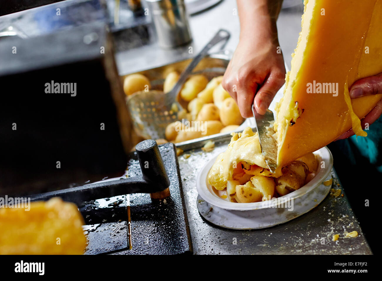 Raclette cheese serving hi-res stock photography and images - Alamy