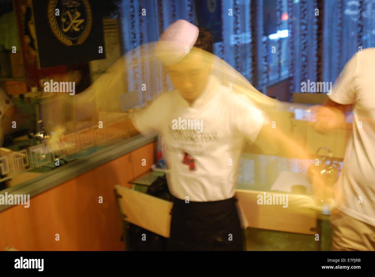 Chef making noodles in restaurant, Beijing, China 2014 Stock Photo - Alamy