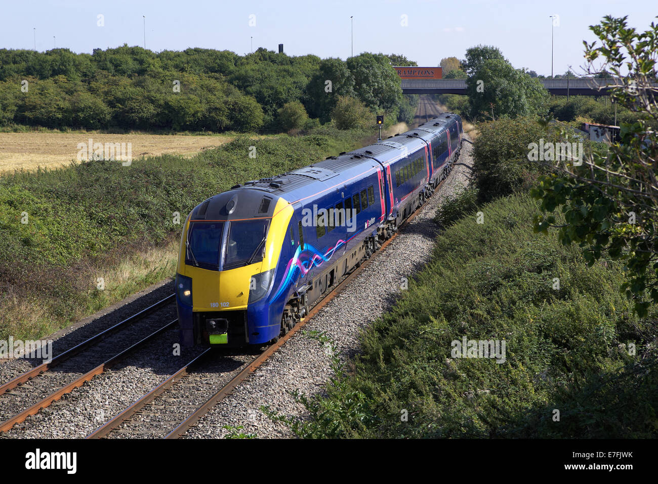 first great western class 180 180 102 heads through Norton Stock Photo ...