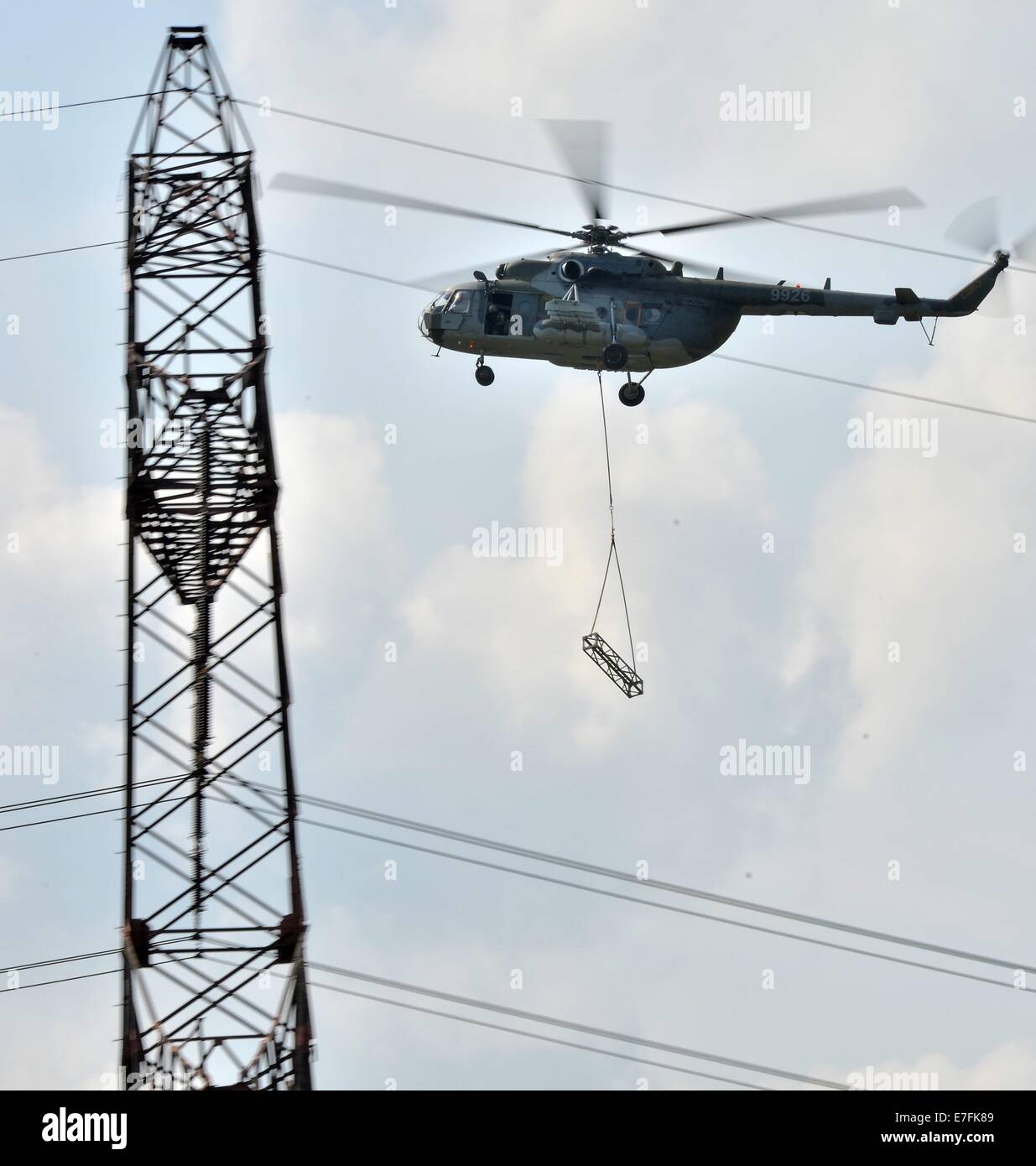 Hora Sv. Sebastiana, Czech Republic. 16th Sep, 2014. A Czech helicopter ...