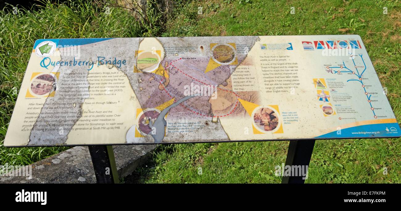 Queensbury Bridge information plaque Stock Photo - Alamy