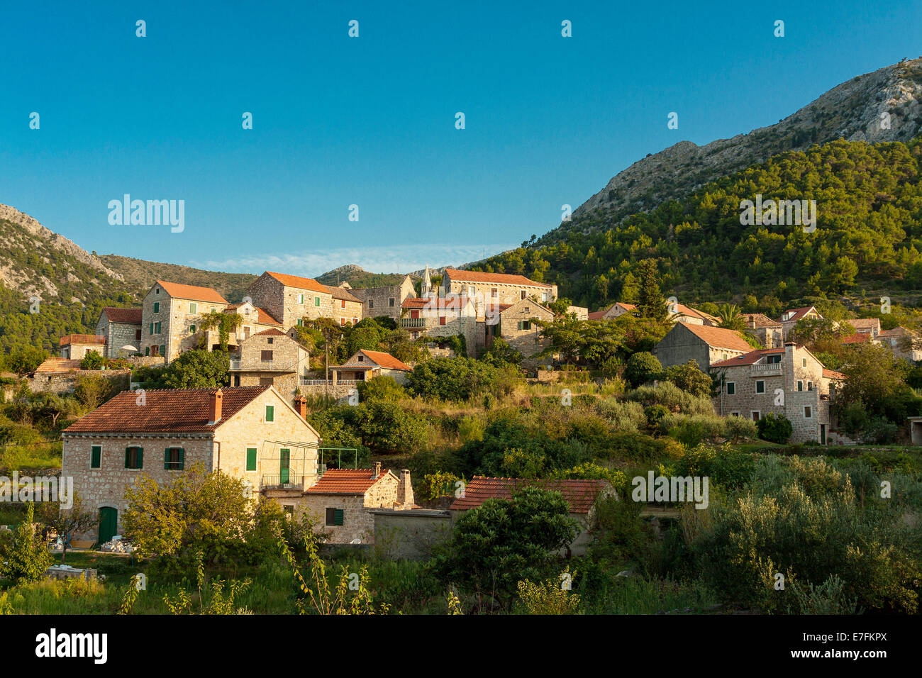 Pitve village on Hvar island, Croatia Stock Photo - Alamy