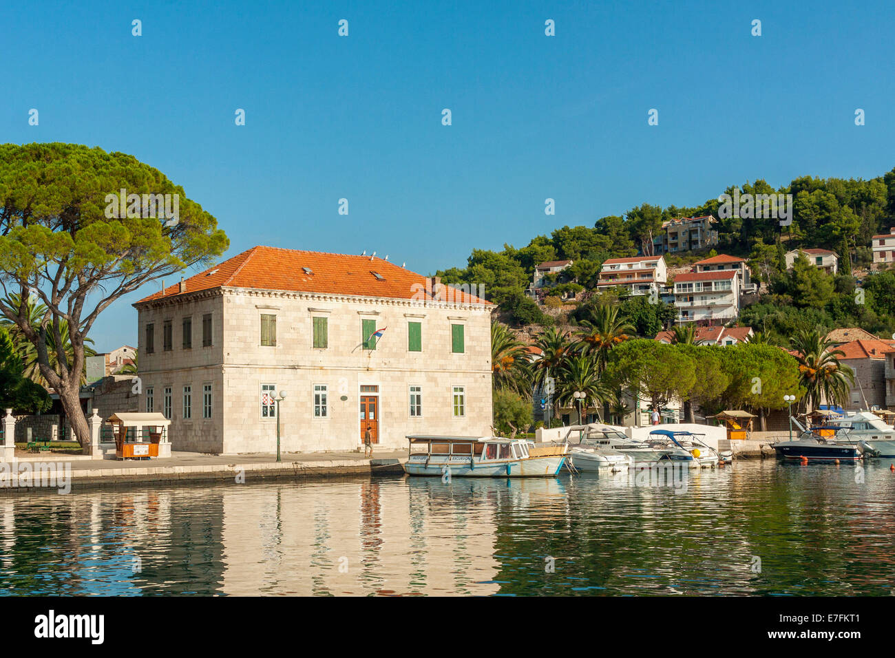 Port in Jelsa, Hvar island, Croatia Stock Photo - Alamy