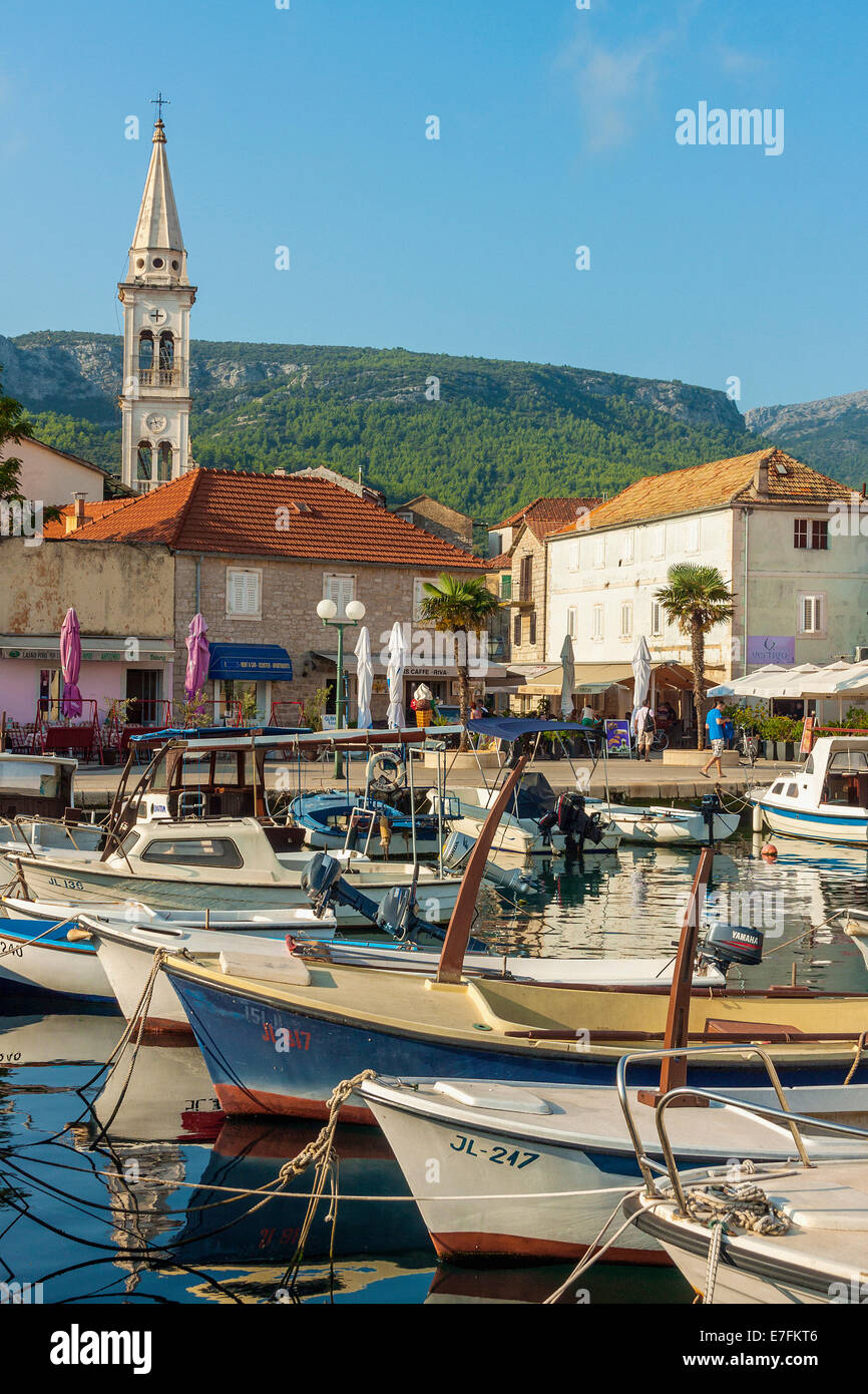 Port in Jelsa, Hvar island, Croatia Stock Photo - Alamy