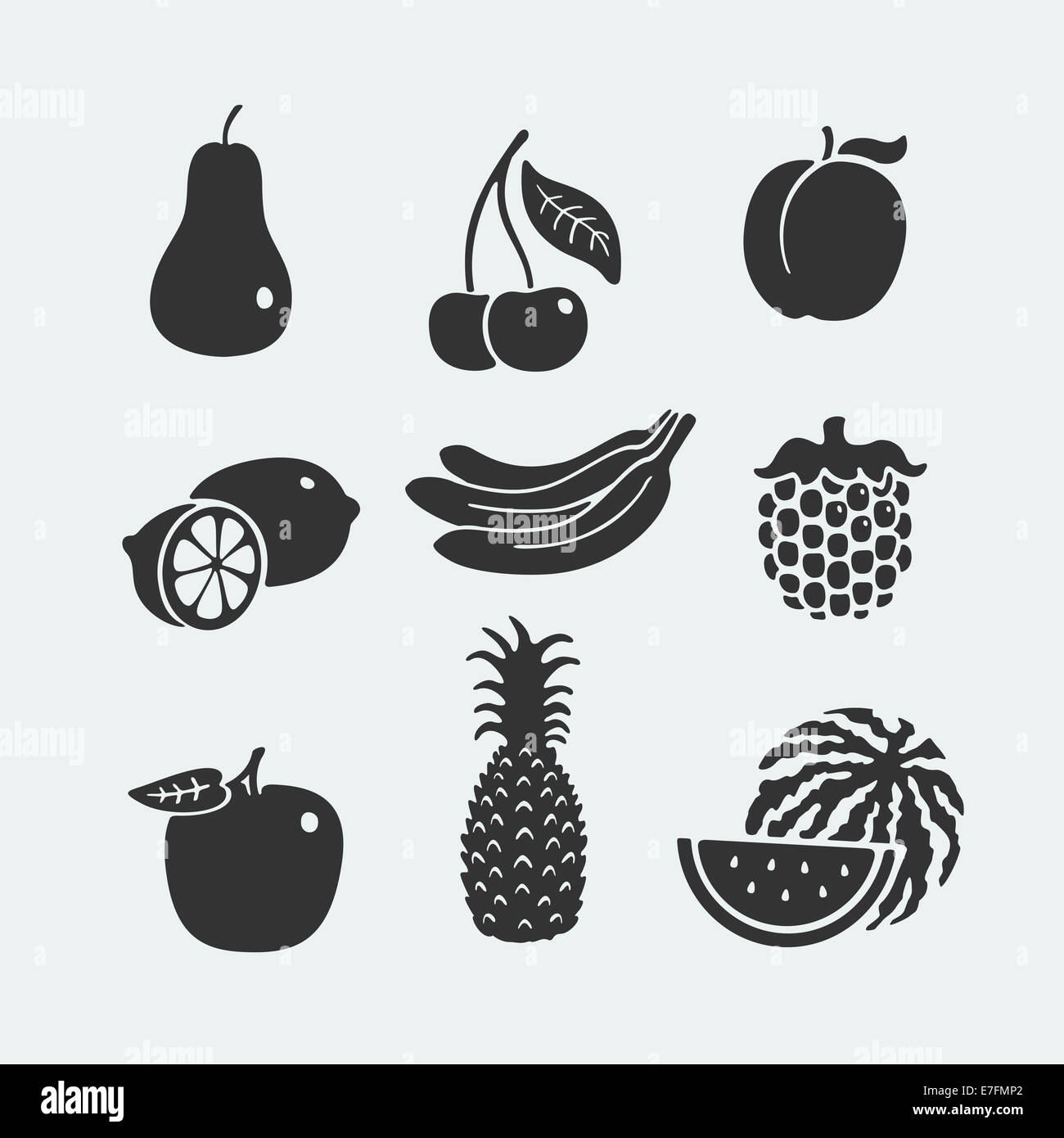 Set of symbols fruit Stock Photo - Alamy