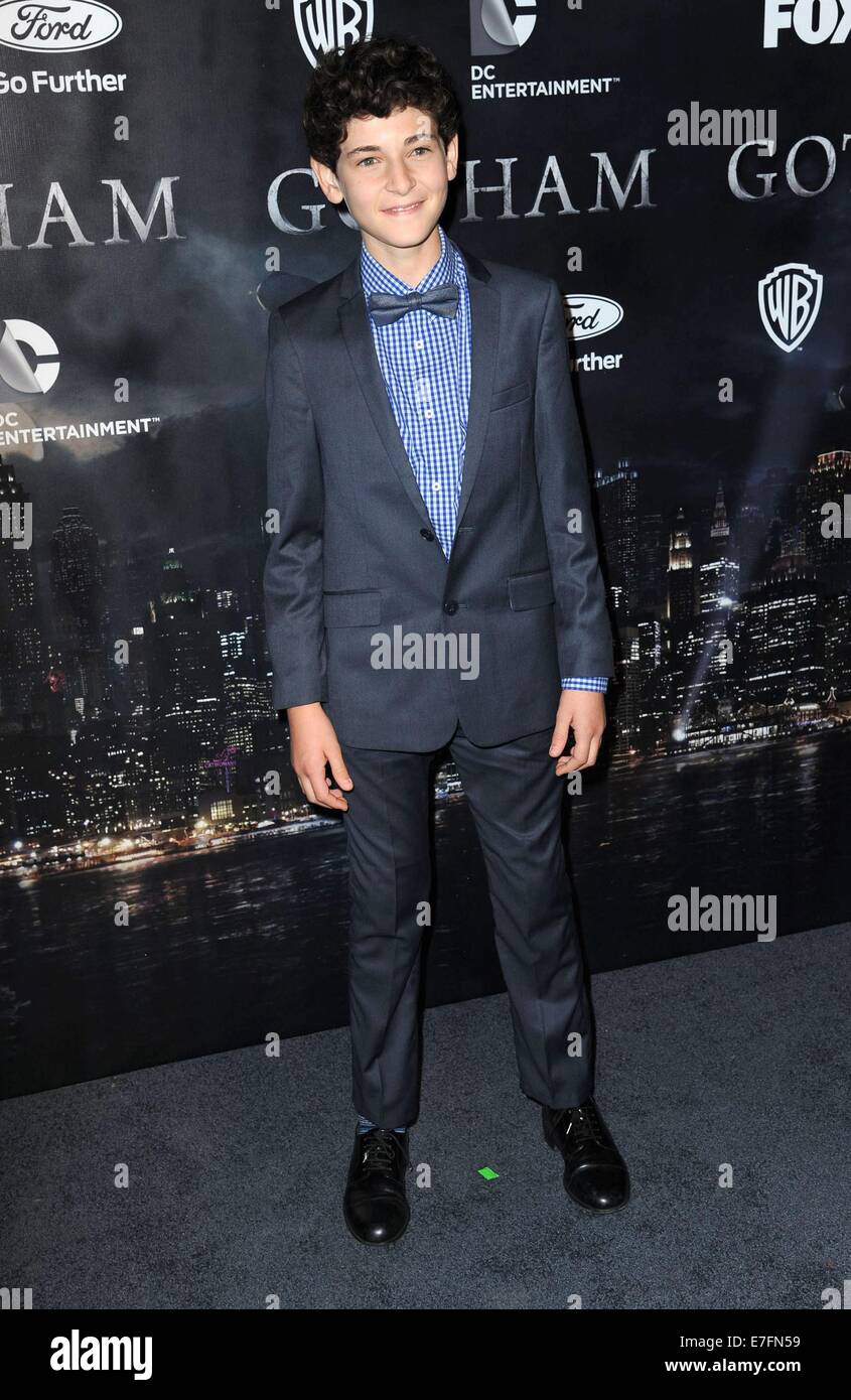 New York, NY, USA. 15th Sep, 2014. David Mazouz at arrivals for GOTHAM ...