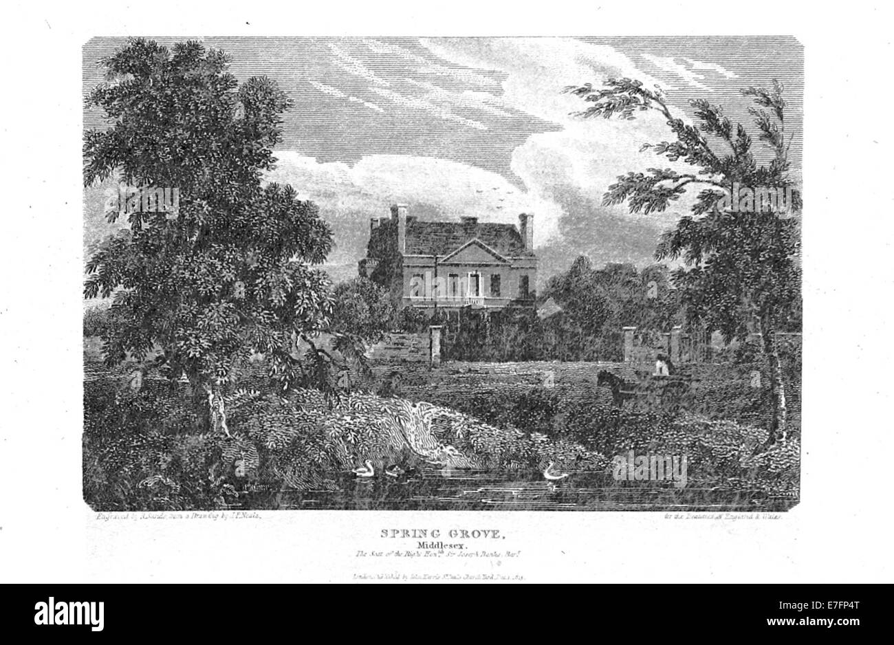 Illustration from Brayley (1820), showing Spring Grove in Middlesex ...