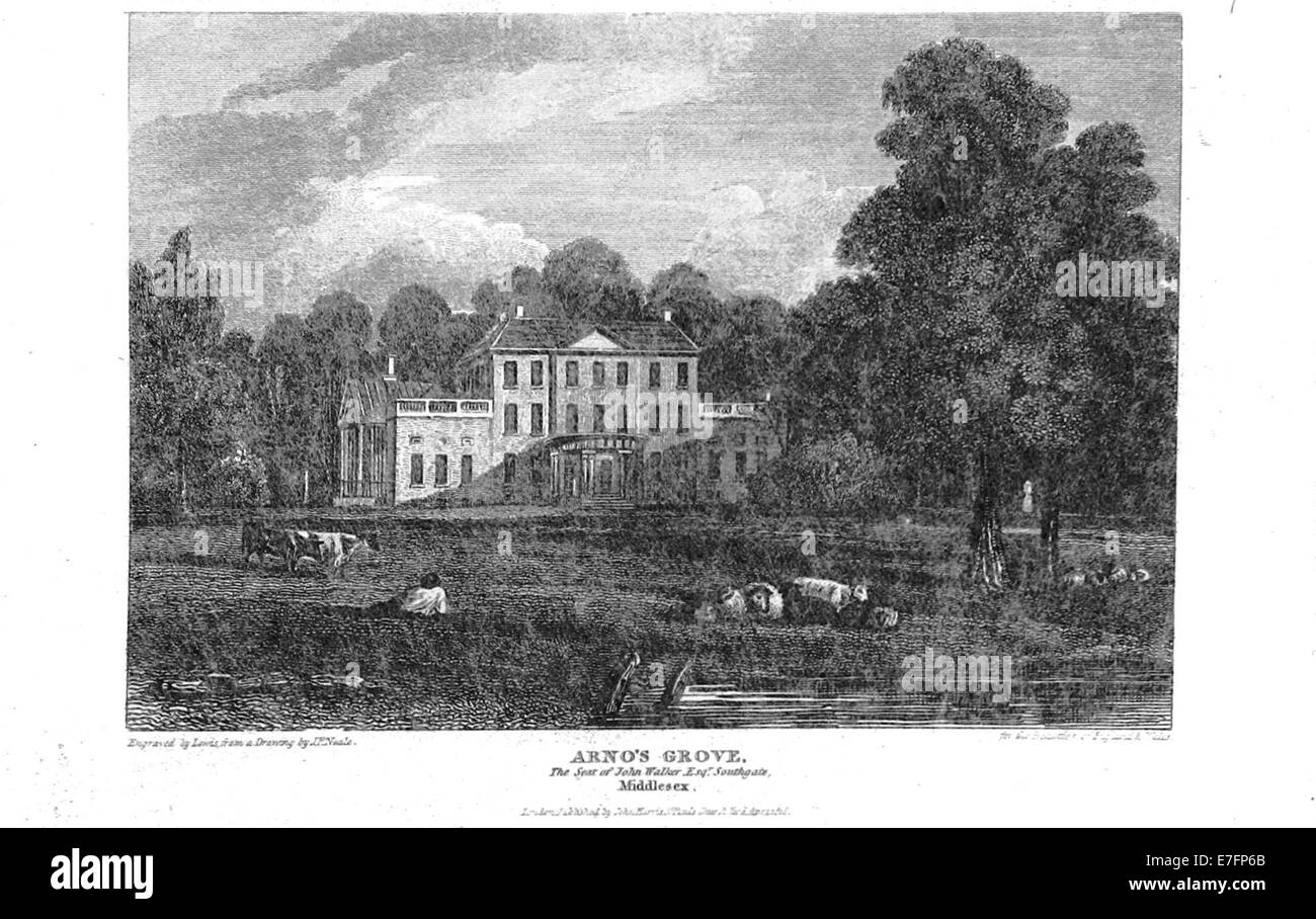 Illustration from Brayley (1820) depicting Arno's Grove in Middlesex ...