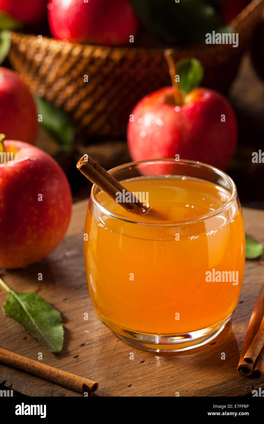 Organic Apple Cider with Cinnamon Ready to Drink Stock Photo - Alamy